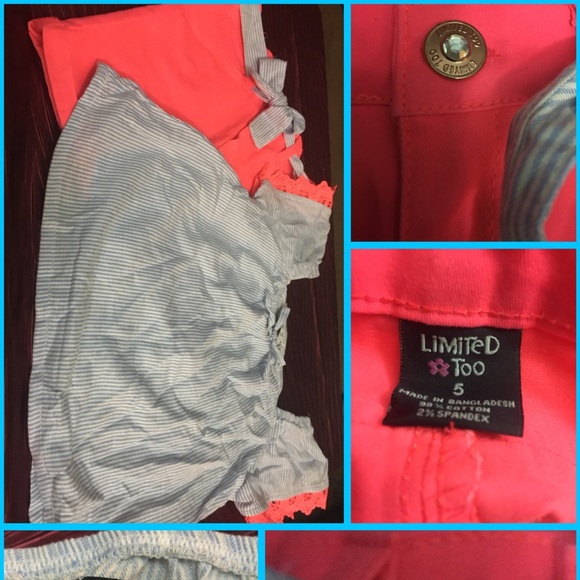 Limited Too | Matching Sets | Limited Too Girls Coral And Striped Short ...